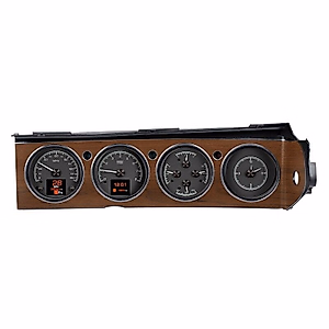 Dakota Digital HDX-70D-CLG-K Compatible with 1970-74 Dodge Challenger and 1970-74 Plymouth Cuda with Rallye Dash Customizable Analog Gauge System Black Alloy