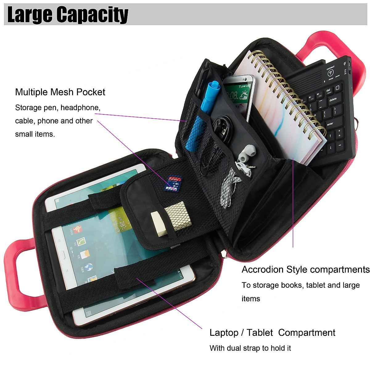 11 12 in Tablet Laptop Bag for Samsung Galaxy Tab S8, S8 Plus, S7, S7 Plus, S7 FE, Chromebook 4, Chromebook Plus V2, TabPro S