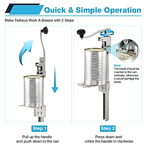 IRONWALLS Commercial Can Opener Heavy Duty, 24.6” Manual Can Opener for Large Cans Up to 17.7”, Tabletop Industrial Can Opener with Stainless Steel Blade for Restaurants, Bars, Canteens