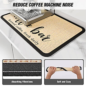 DK177 Coffee Mat Coffee Bar Mat Hide Stain Absorbent Drying Mat with Waterproof Rubber Backing Fit Under Coffee Maker Coffee Machine Coffee Pot Espresso Machine Coffee Bar Accessories-19"x12"