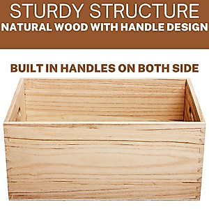 Oojami 4 Pack Unfinished Wooden Crates with Cutout Handles – DIY Nesting Wood Boxes for Storage, Home Organization & Display – Rustic Wooden Storage Crates for Crafting, Décor, Shelves & More