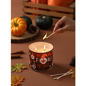 Fall Candle,Pumpkin Spice Candle, Pumpkin Scented Candle，Autumn Large 3 Wicks for Home Decor, 14 oz