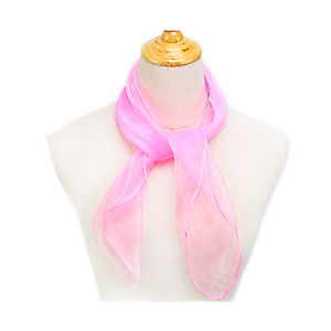 GCFIYPP 1950s Square Chiffon Scarf Sheer Square Neck Head Scarfs for Women,girls (Pink)