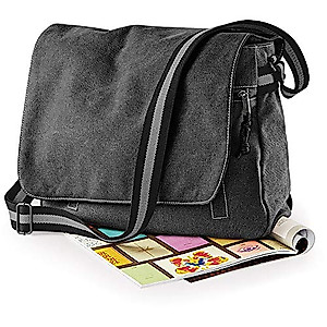 Quadra Vintage Canvas Despatch Bag - 3.6 Gal (One Size) (Vintage Black)