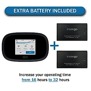 EVDO-LINK Bundle for Inseego Global Hotspot WiFi Device - 4G LTE MiFi 8000 | Global 4G LTE Mobile Portable WiFi with Case, Screen Protector and Extra Battery Compatible with AT&T, T-Mobile, Verizon