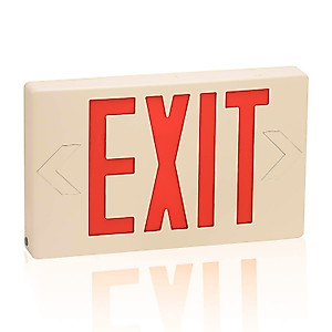 eTopLighting [2 Pack] LED Exit Sign Emergency Light, Wall or Ceiling Mount LED Exit Lighting, Battery Backup, Red Lettering, AGG2498