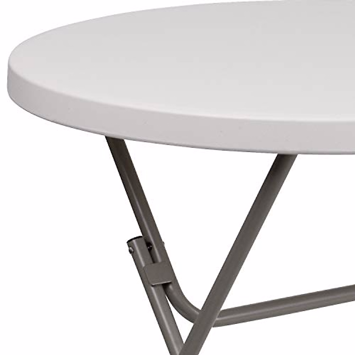 Flash Furniture Kathryn 2.63-Foot Round Granite White Plastic Folding Table