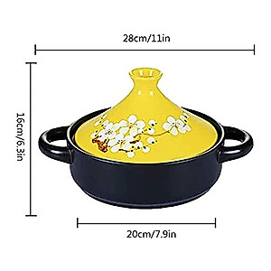 Cooking Tagine Pot, 20Cm Tagine Pot Cookware Casserole Pots with Lids Simple Cooking Tagine Lead Free Different Cooking Styles 1.5L