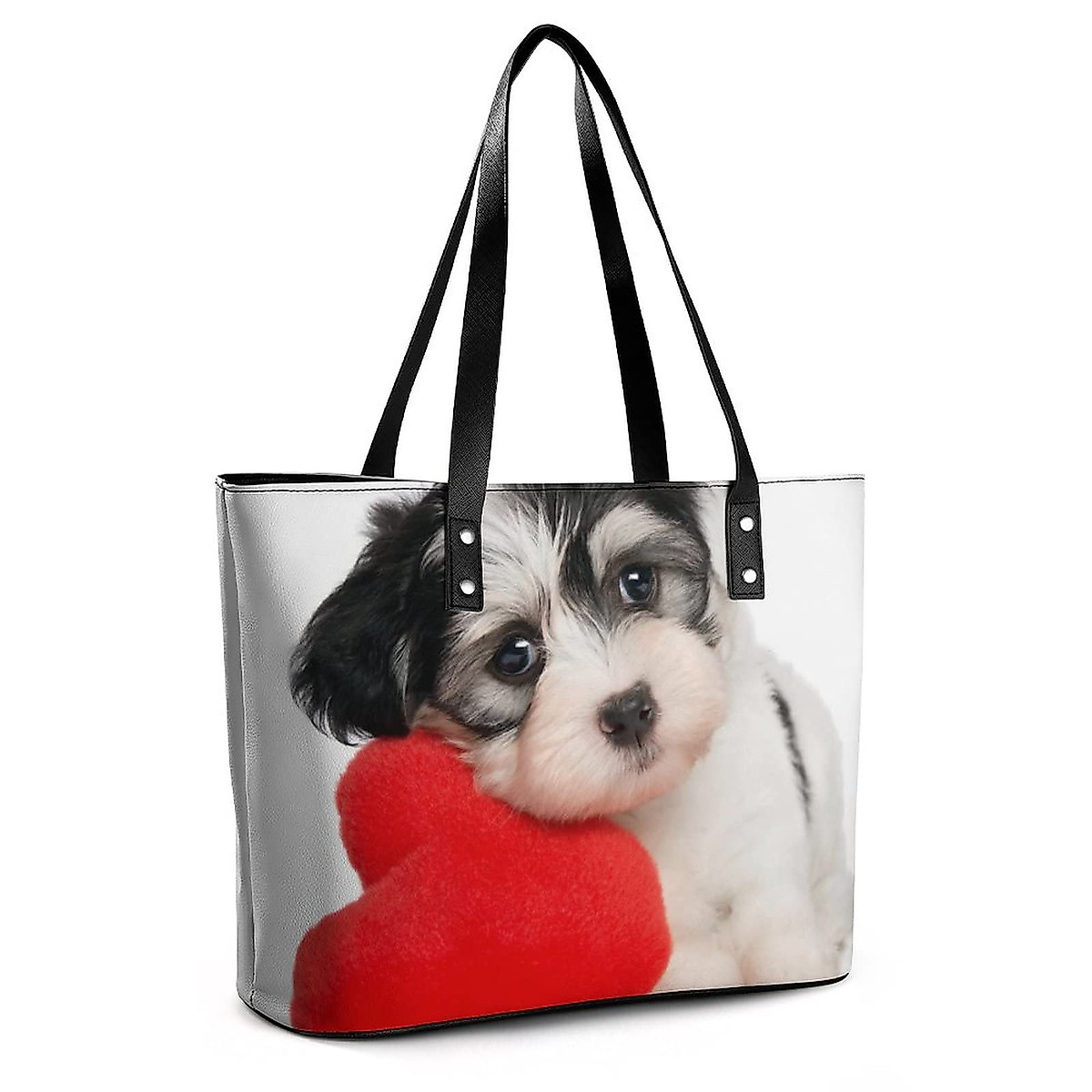 Womens Handbag Animal Dog Leather Tote Bag Top Handle Satchel Bags For Lady