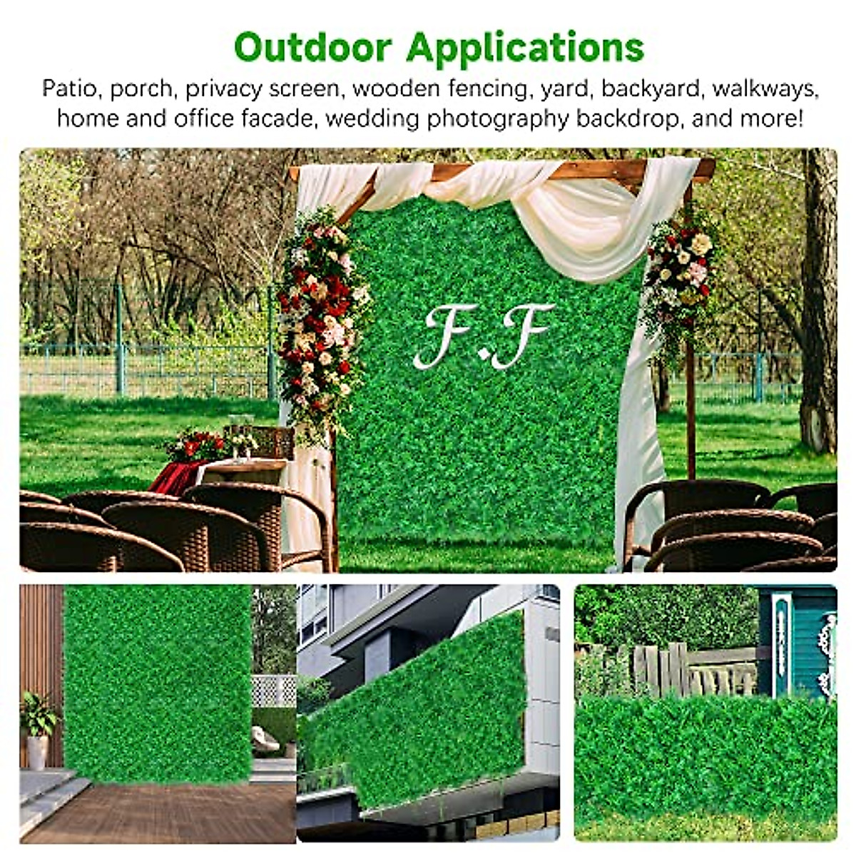 12 PCS Artificial Grass Wall Panel 23.6”x15.7”Boxwood Hedges Wall Panels Grass Backdrop Greenery with UV Protection, Fairy Privacy Grass Wall Decor for Fence, Backyard, Weddings and Events