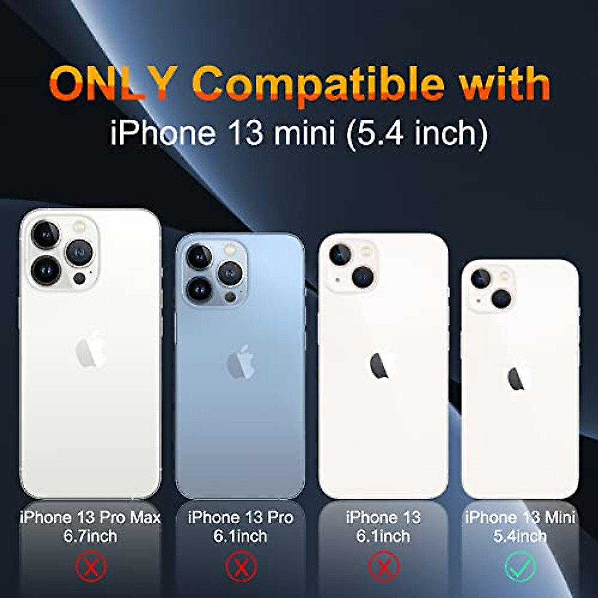 Redpepper Magnetic for iPhone 13 Mini case[Compatible with Magsafe][Tempered Screen Protector][Non-Yellowing] Slim Shockproof for iPhone 13 Mini Phone case Cover 5.4 Inch-Clear