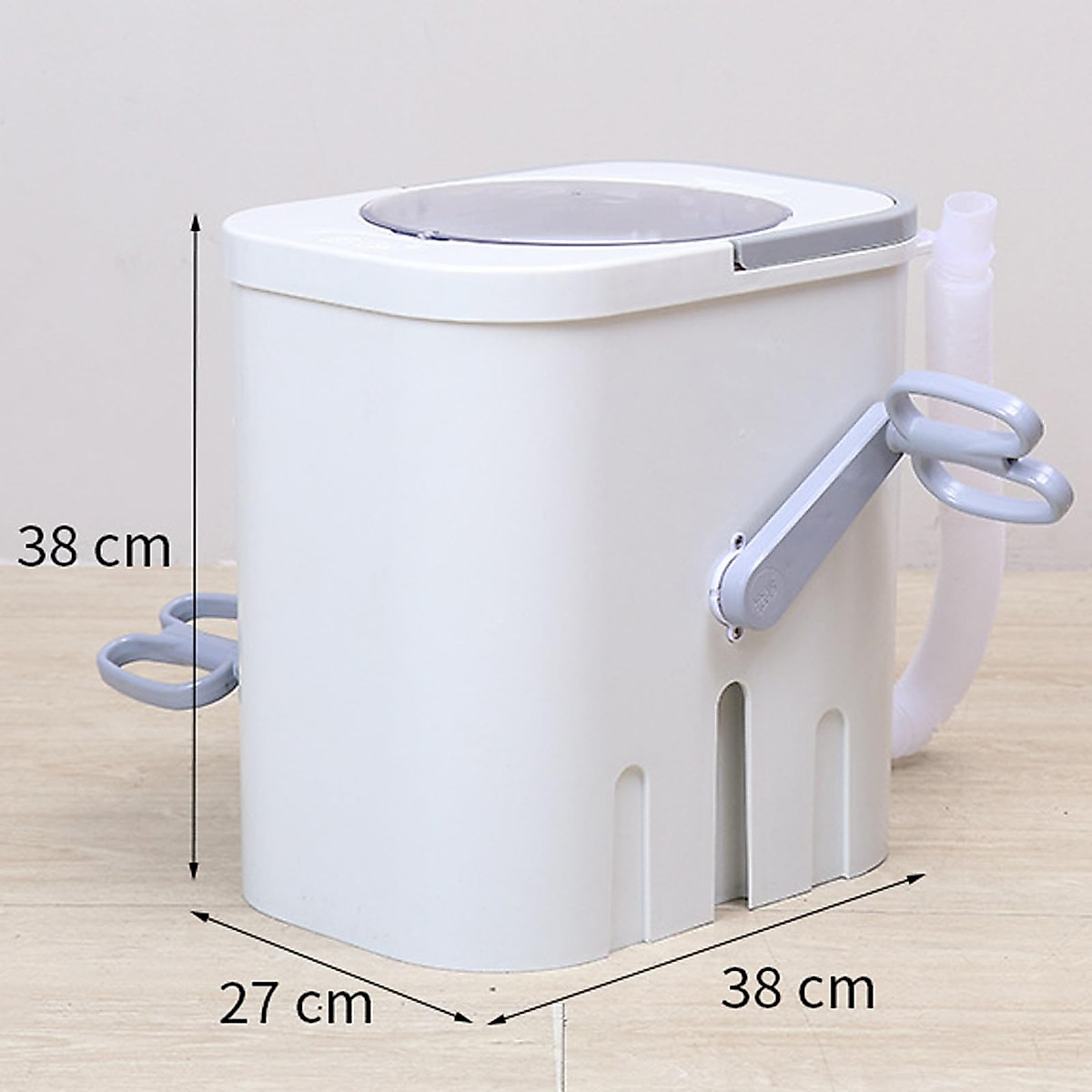 Portable Mini Washing Machine Non Electric, Compact Hand Crank Foot Pedal Rotary Washer, Manual Clothes Wringer, Labor-Saving Laundry Alternative, Mobile Clothes Washer for Dormitory, Apartment, RV