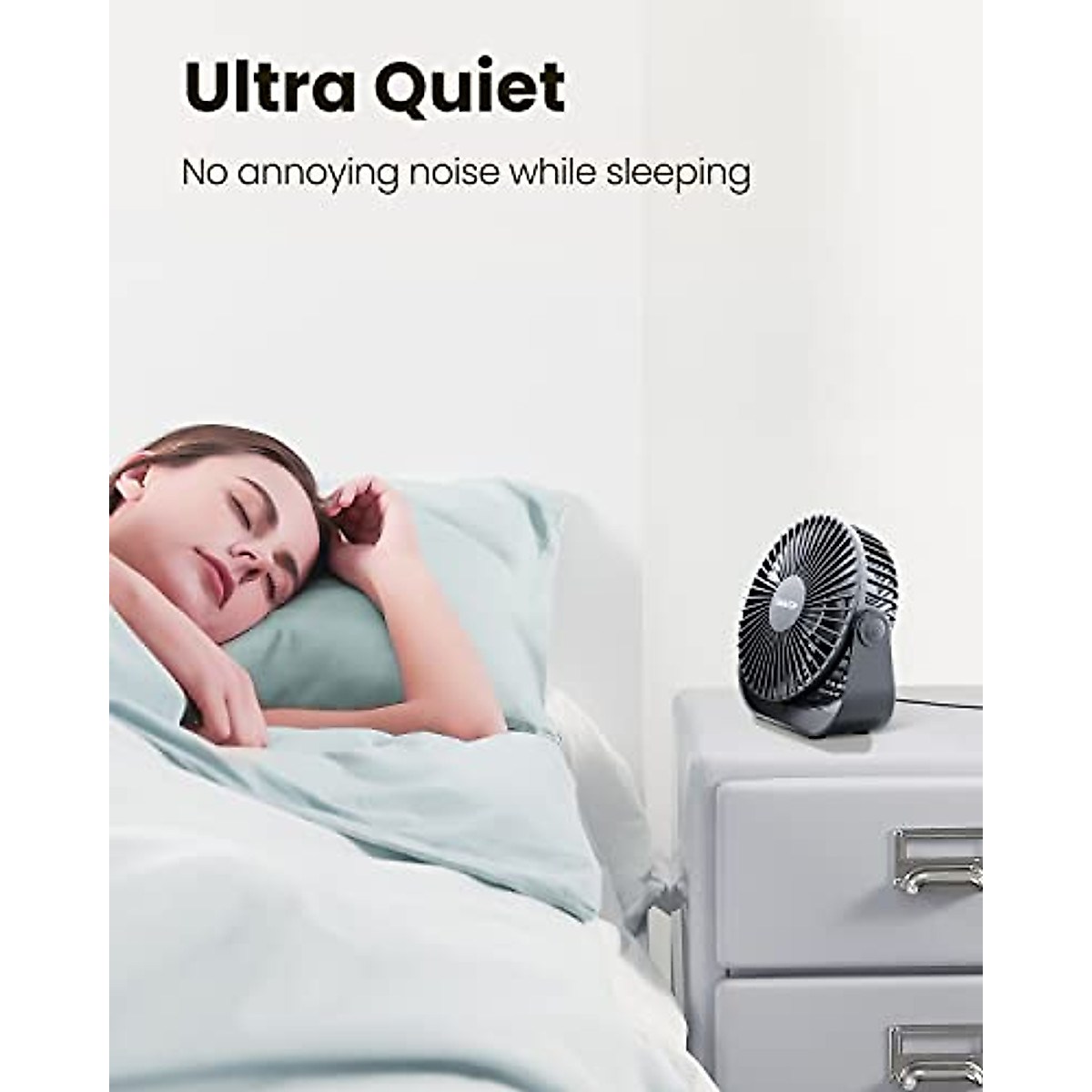 Gaiatop USB Desk Fan, 3 Speeds Portable Small Fan with Strong Airflow, 5.5 Inch Quiet Table Fan, 90° Rotate Personal Cooling Fan For Bedroom Home Office Desktop Travel (Black)