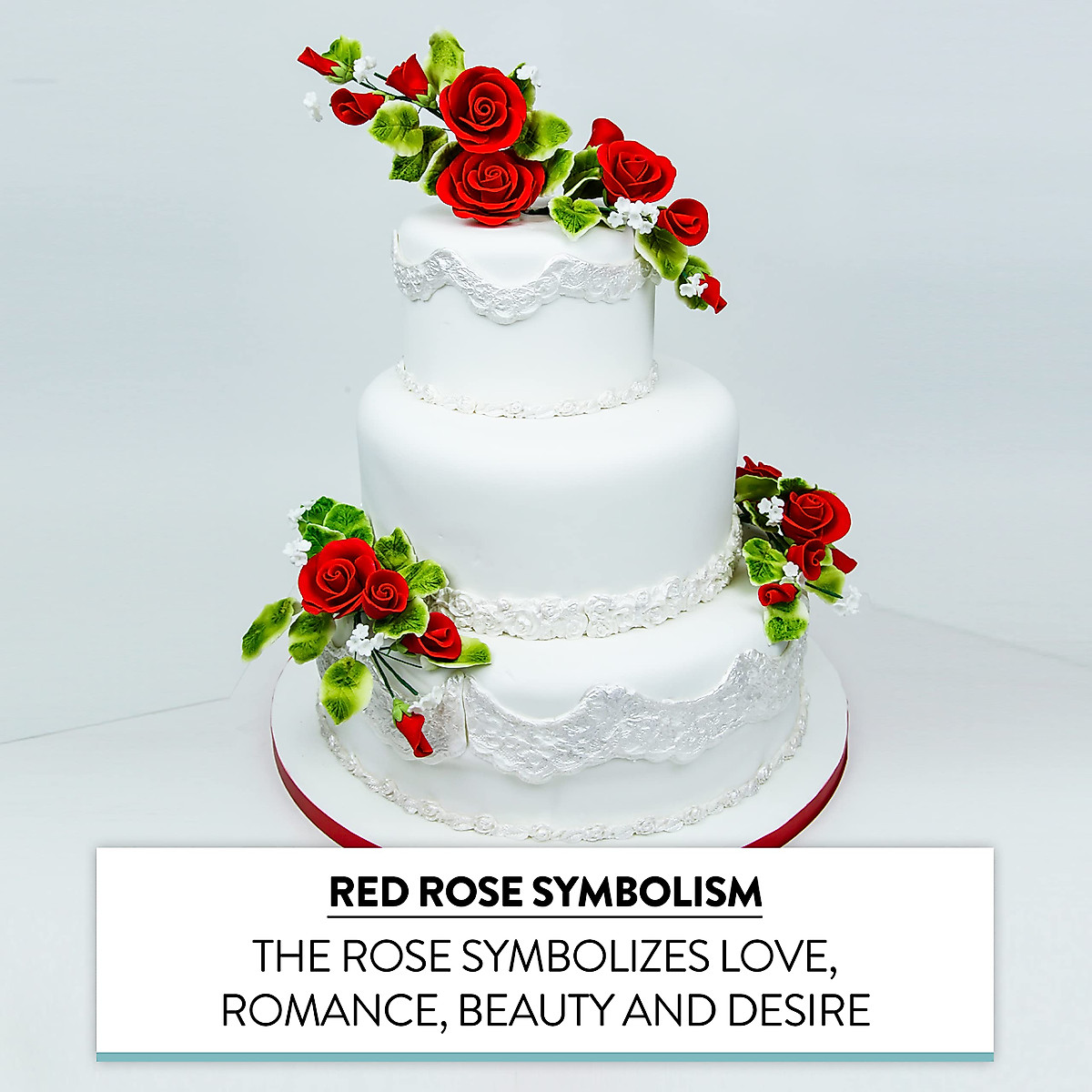 Global Sugar Art Tea Rose Sugar Cake Flowers, Red With Green Calyx, Small 1 inch, 15 Count by Chef Alan Tetreault