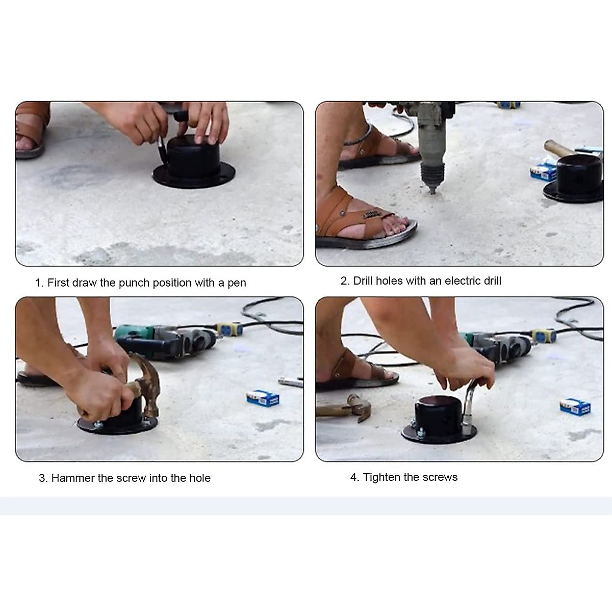 OUSIKA Parking Post, Parking Barrier, for Parking Lot Parking Barriers, Parking Space Lock, Parking Pile, Ground Pile, Warning Column, Car Stopper Bollard