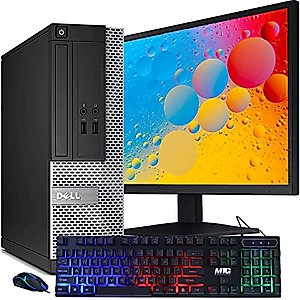 Dell OptiPlex 7020 Computer Desktop PC, Intel Core i5, 8GB RAM, 1TB HDD, MTG New 22 inch LED Monitor, RGB Speaker and Keyboard Mouse, WiFi, Windows 10 Pro (Renewed)