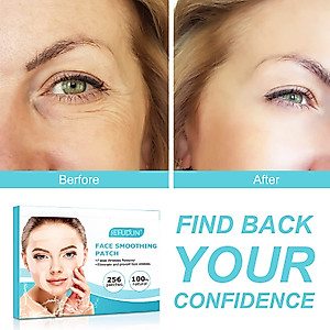 SUPSERSR Face & Forehead Wrinkle Patches,Silicone Face Patches for Wrinkles, Anti Frowns Smooth Eye & Mouth Wrinkle, Overnight Facial Patches Reduce Fine and Smile Line 256pcs