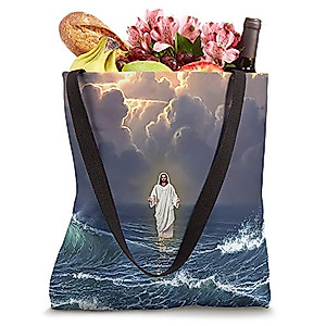 Jesus Christ Walking On Water Religious Picture Art Print Tote Bag
