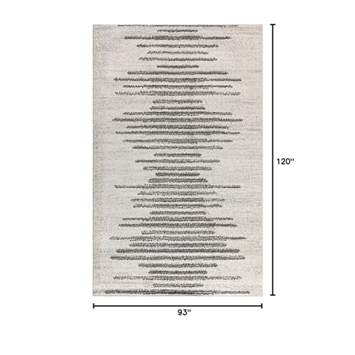 Eyely HOM205A-8 Moroccan Hype Aya Berber Stripe Geometric Indoor Area Rug Modern;Transitional;Bohemian;Rustic, Bedroom, Kitchen, Living Room, Easy-Cleaning, Non-Shedding, 8 X 10, Cream/Gray