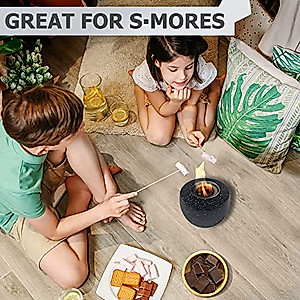 JORRLOB Tabletop Fire Pit, Table top fire Pit Bowl, Long Burning Alcohol Mini Fire Pit, Smokeless Fire Pit, Fire Bowl, Mini Personal Fireplace for Indoor Outdoor Patio, Round Fire Bowl