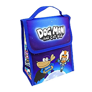 MerryMakers Dog Man and Cat Kid Insulated Lunch Bag, 10-Inch