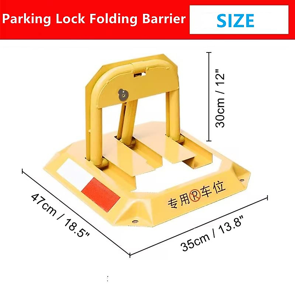 GOYUWEN Parking Lock Folding Parking Barrier, Manual Parking Space Lock with Keys for Garage, Street, Private Area (Manual Parking Lock)