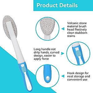 1PCS Toilet Cleaning Pumice Stone, Stains Hard Water Ring Remover Bathroom Cleaning Brushes Toilet Pumice Stone with Handle for Toilets, Bathtubs, Pool(1pcs)