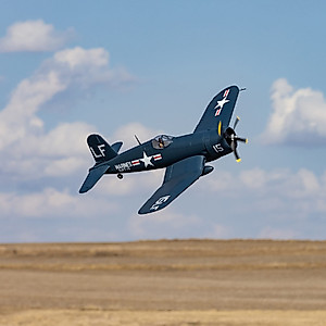 E-flite RC Airplane F4U-4 Corsair 1.2m BNF Basic Transmitter Battery and Charger Not Included with AS3X and Safe Select EFL18550