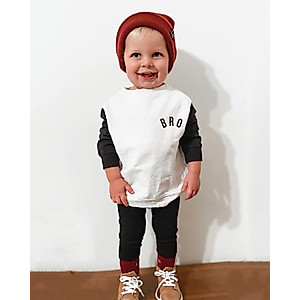 Toddler Baby Boy Clothes Set Letters Print Long Sleeve Crewneck Sweatshirt Tops and Pants Set 2Pcs Fall Winter Outfits (B-Black White, 6-12 Months)
