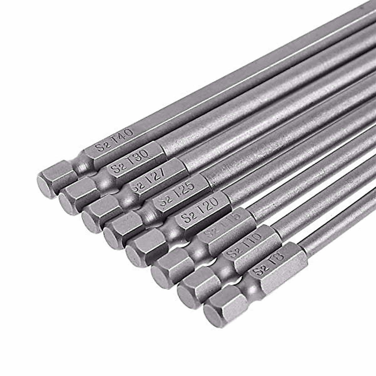 JUN-STORE SENMIAO-TH 8Pcs 150mm Long Magnetic Torx Security Electric Screwdriver Drill Bit Set