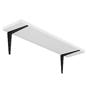 Wallniture Arras Floating Shelves for Living Room Decor, 24" Wall Shelves Office & Kitchen Organization, White Long Bookshelf Set of 9