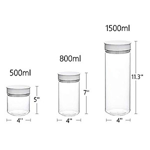 Slideep Round Airtight Food Storage Containers with Lids, BPA Free Plastic Clear Kitchen Pantry Organization Containers, Great for Flour, Sugar, Cereal 6PCS Different Size Set