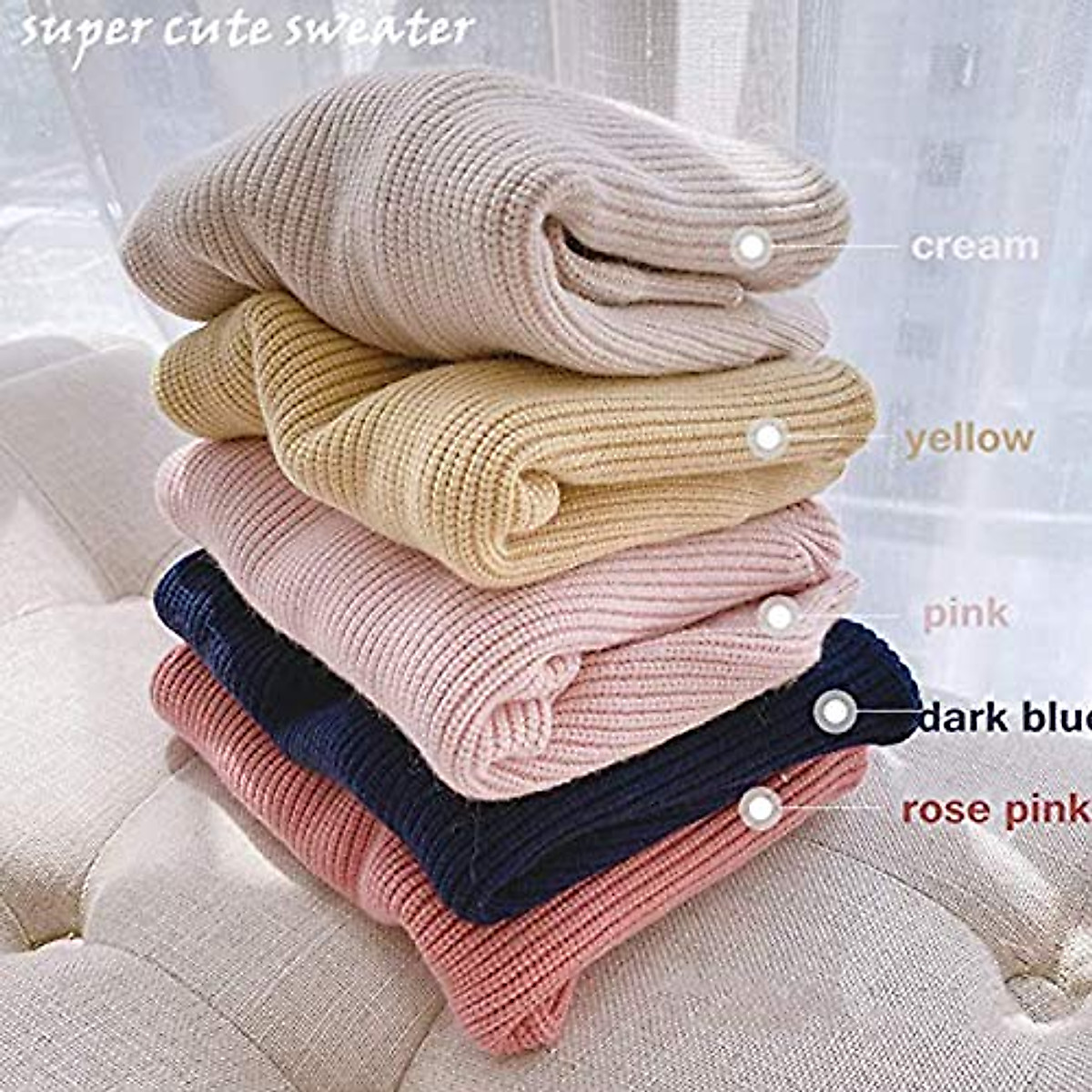 chengchuang Newborn Baby Girls Boys Sweatshirt Blouse Pullover Knit Sweater Warm Crewneck Long Sleeve Tops for Infant Toddler (B-Pink, Age 12-18 Months)
