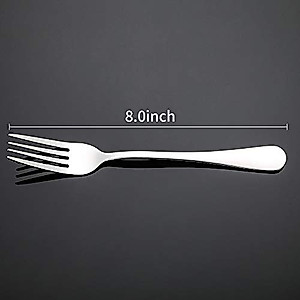 Forks Silverware, Dinner Forks 8 Inches, Briout Forks Set of 12 Premium Food Grade Stainless Steel Forks for Home Kitchen Party Restaurant, Mirror Polished Dishwasher Safe