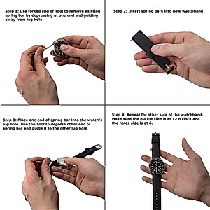 Benchmark Basics Navy Blue 22mm Suede Watch Strap - Vintage Leather Watch Band for Men & Women - Compatible with Regular & Smart Watches