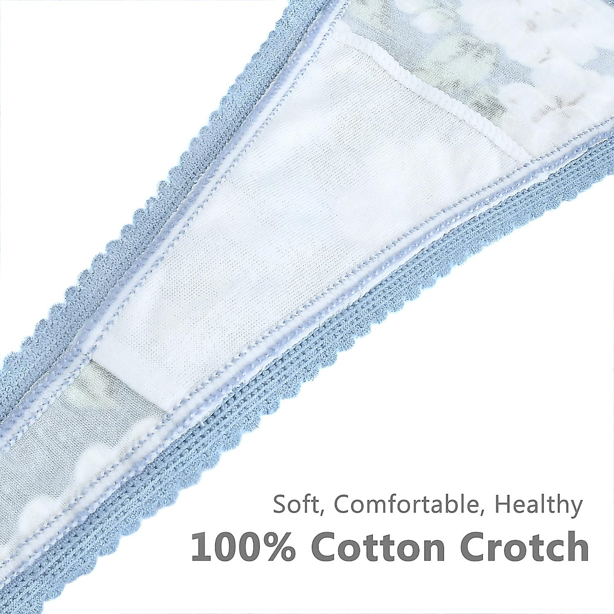 voenxe Seamless Lace Thongs for Women No Show Thong Underwear,Lady Breathable Comfort Panty Soft Laser Cut Undie,Tanga,5-Pack