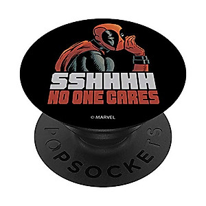 Marvel Deadpool Sshhhh No One Cares PopSockets PopGrip: Swappable Grip for Phones & Tablets