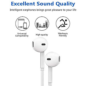 2PACK Wired Earphones with Microphone Compatible with iPhone Samsung Android Laptop Chromebook iPad