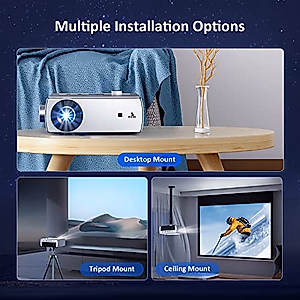 NexiGo WiFi Bluetooth Projector PJ10, 220ANSI, Native 1080P Movie Projector, Dolby_Sound Support, Remote, Compatible with Phone, Computer, HDMI, USB, AV Interfaces