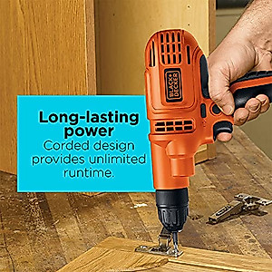 BLACK+DECKER Corded Variable Speeds Drill, 5.5-Amp, 3/8-Inch (DR260C)