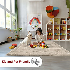 nuLOOM Lotus Medallion 2x8 Machine Washable Indoor/Outdoor Runner Rug for Living Room Patio Deck Front Porch Entryway Hallway Kitchen, Beige