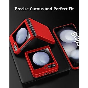 Cresee Case for Samsung Galaxy Z Flip 5 (2023) Thin Hard Matte Phone Case for Galaxy Z Flip5 - Red