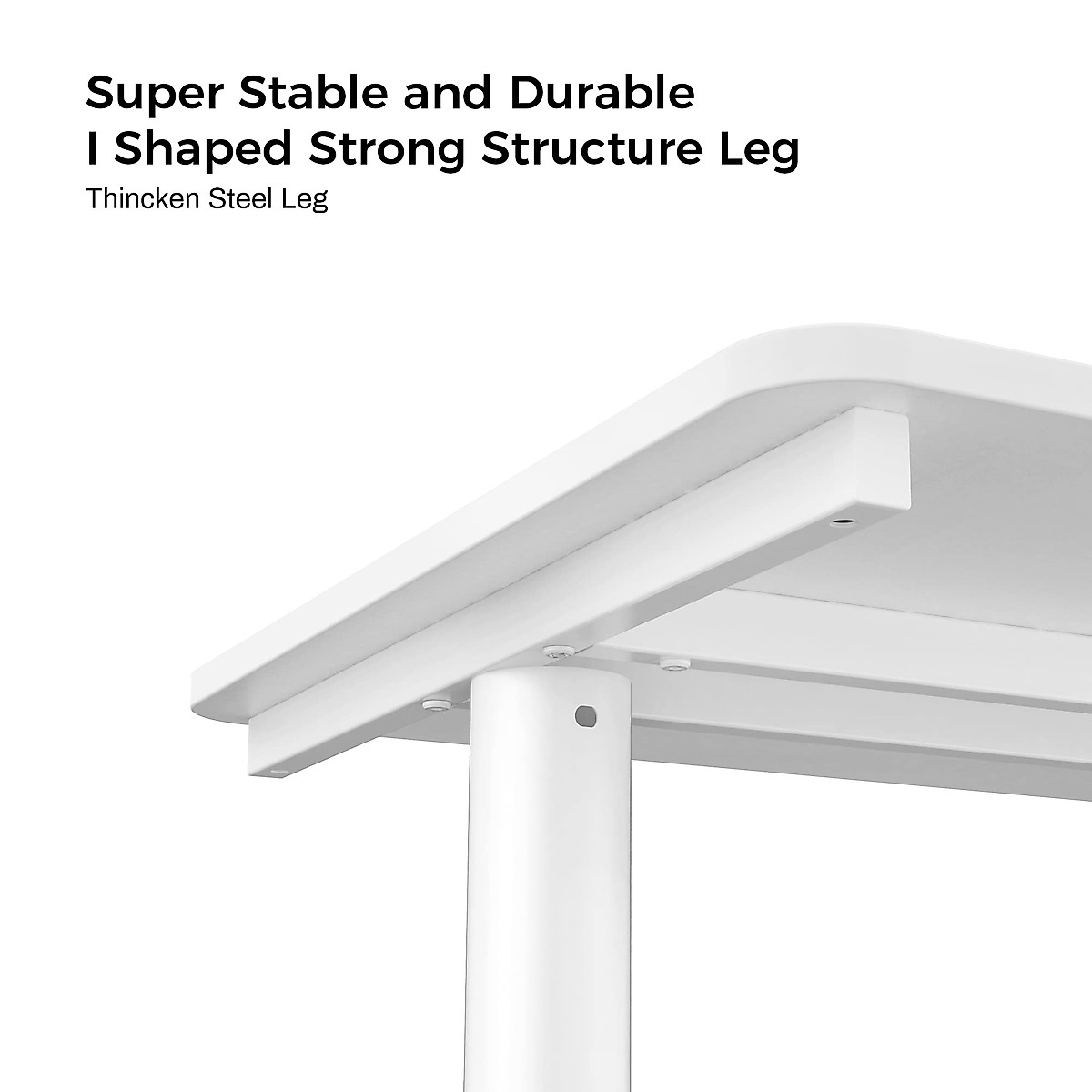 It's_Organized White Computer Desk,47 inch PC Laptop Computer Table Workstation with Mouse Pad,Modern Study Writing Desk for Home Office Gaming/Working