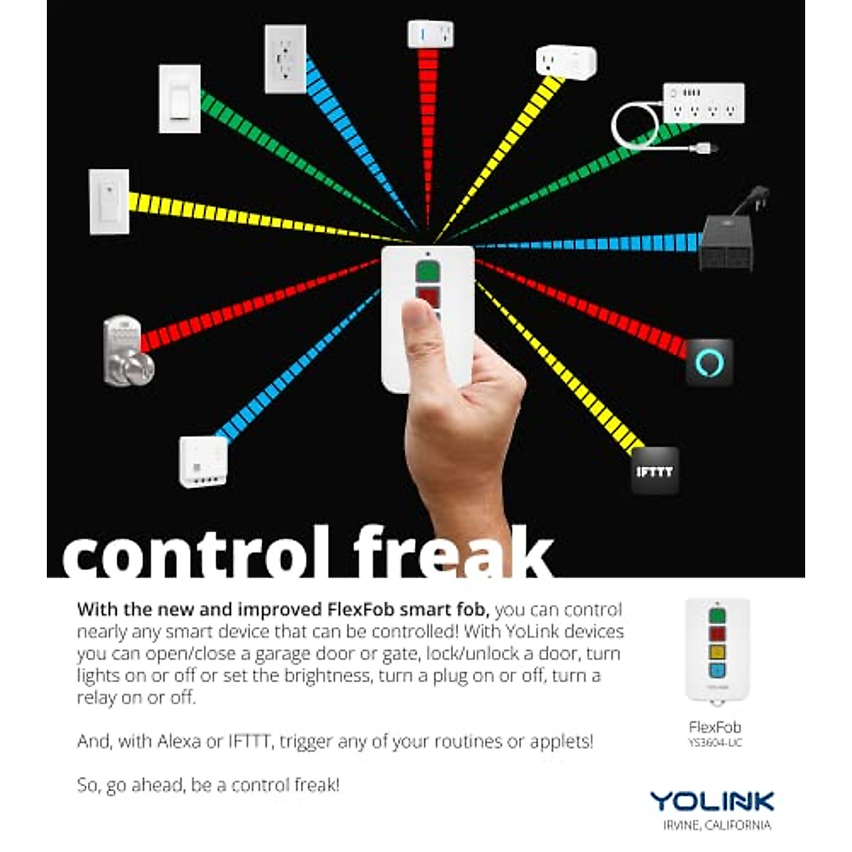 Smart Power Strip, YoLink 1/4 Mile World's Longest Range Power Strip Compatible with Alexa Google IFTTT, Surge Protector Plugs 4 USB Charging Ports + 4 AC Plugs for Multi Outlets - YoLink Hub Included