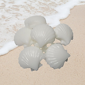 ABB Inc White Seashell Soaps for Nautical or Beach Theme Bridal Shower, Wedding or Baby Guest Bath, Beach Scented Glycerin - Pack of 20