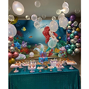 Mermaid Princess Backdrop,Under The Sea Mermaid Background for Photography Girls Birthday Party Decoration Supplies 5x3ft