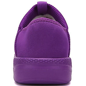 KUBUA Slippers for Men and Womens Indoor House Shoes Plush Slip on Outdoor Garden Loafers Purple 7 Women / 6 Men