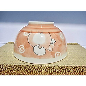 Japanese Shiba Dog Red 6.3 Inches Diameter Large Rice Bowl Donburi Soup Noodle or Serving Bowl Multipurpose Bowl Chawan from Japan