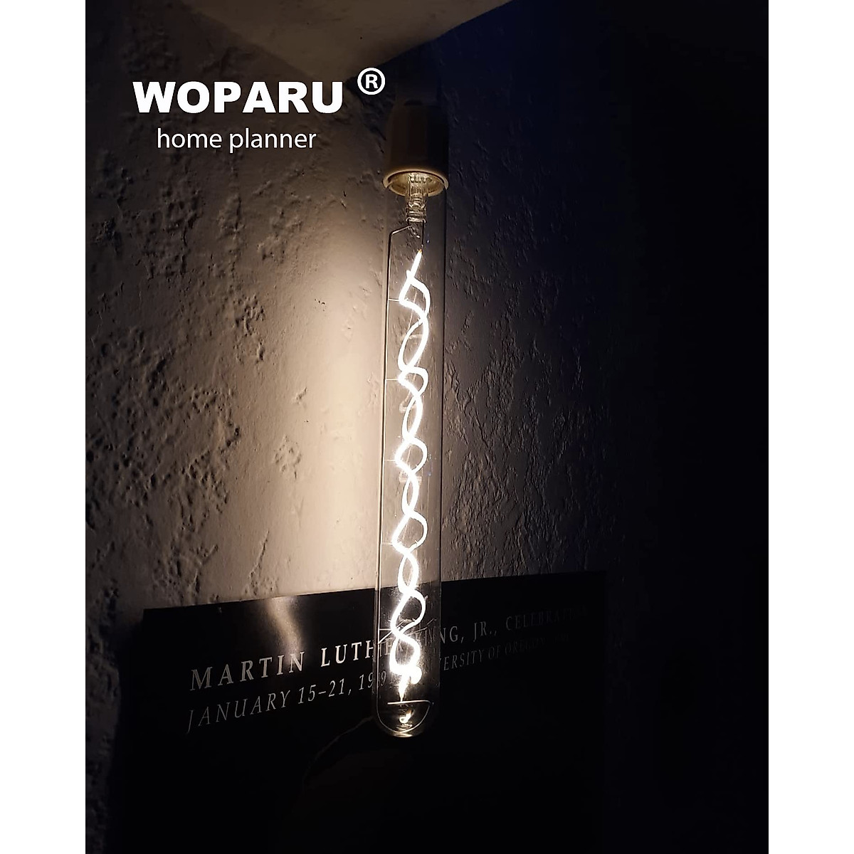 WOPARU Long Test Tube Spiral Vintage Edison Filament Light Bulb，T10/T32 Medium (E26) Standard Base E27，4W 2200K 240LM Dimmable LED Edison Bulb,40W Equivalent Warm White (Clear Glass)