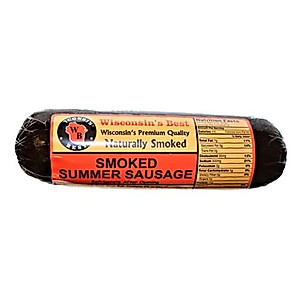 WISCONSIN CHEESE COMPANY'S - Specialty Cheese Block Sampler & Sausage Gift Box - 5-4oz. Cheese Blocks: Smoked Cheddar Cheese, Gouda Cheese, Swiss Cheese, Cheddar Salami Cheese, Tomato Basil Cheddar Cheese & 1-12oz. Original Summer Sausage. The Perfect Che